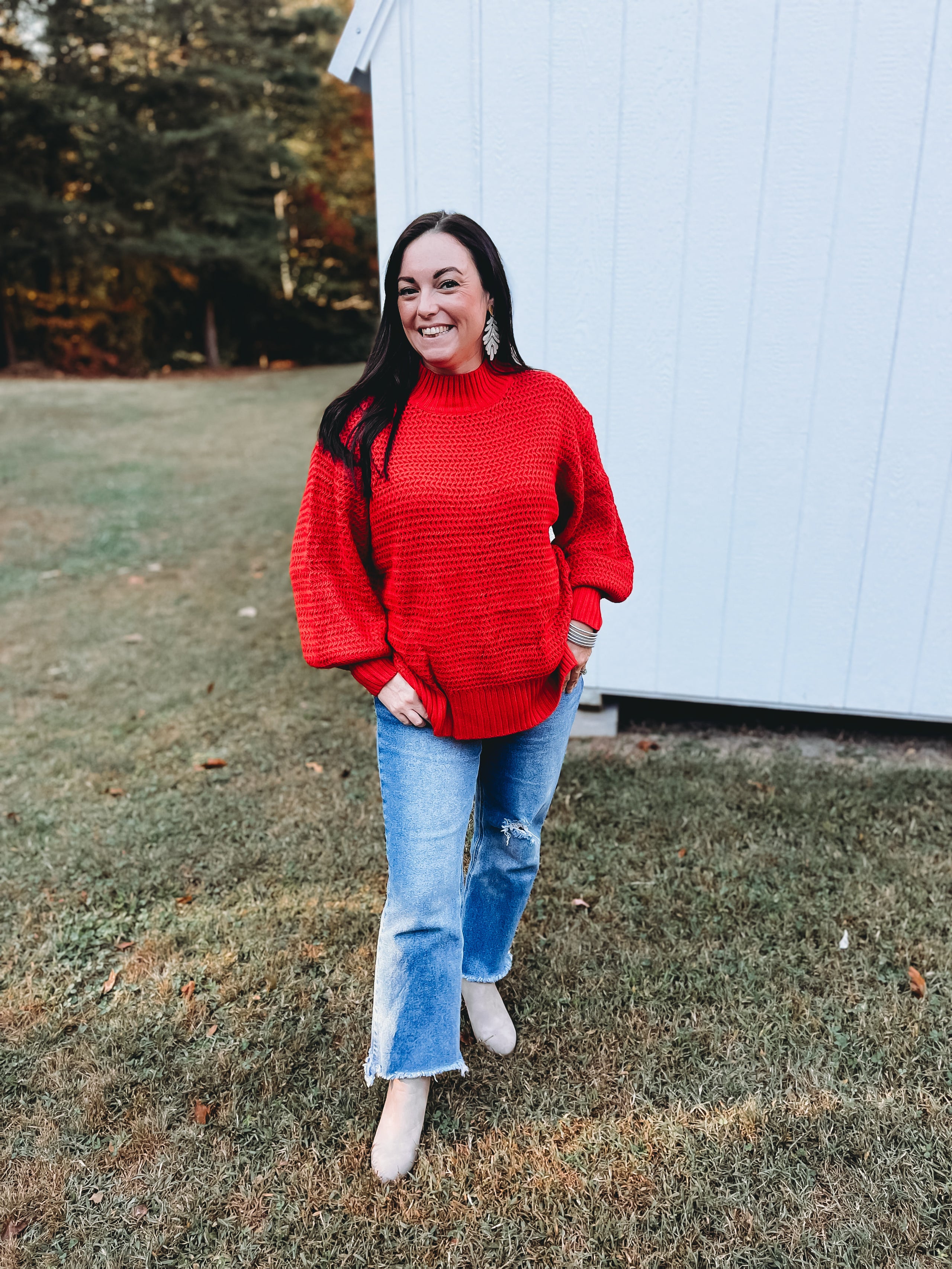 Cozy Red Sweater | Grace & Lea